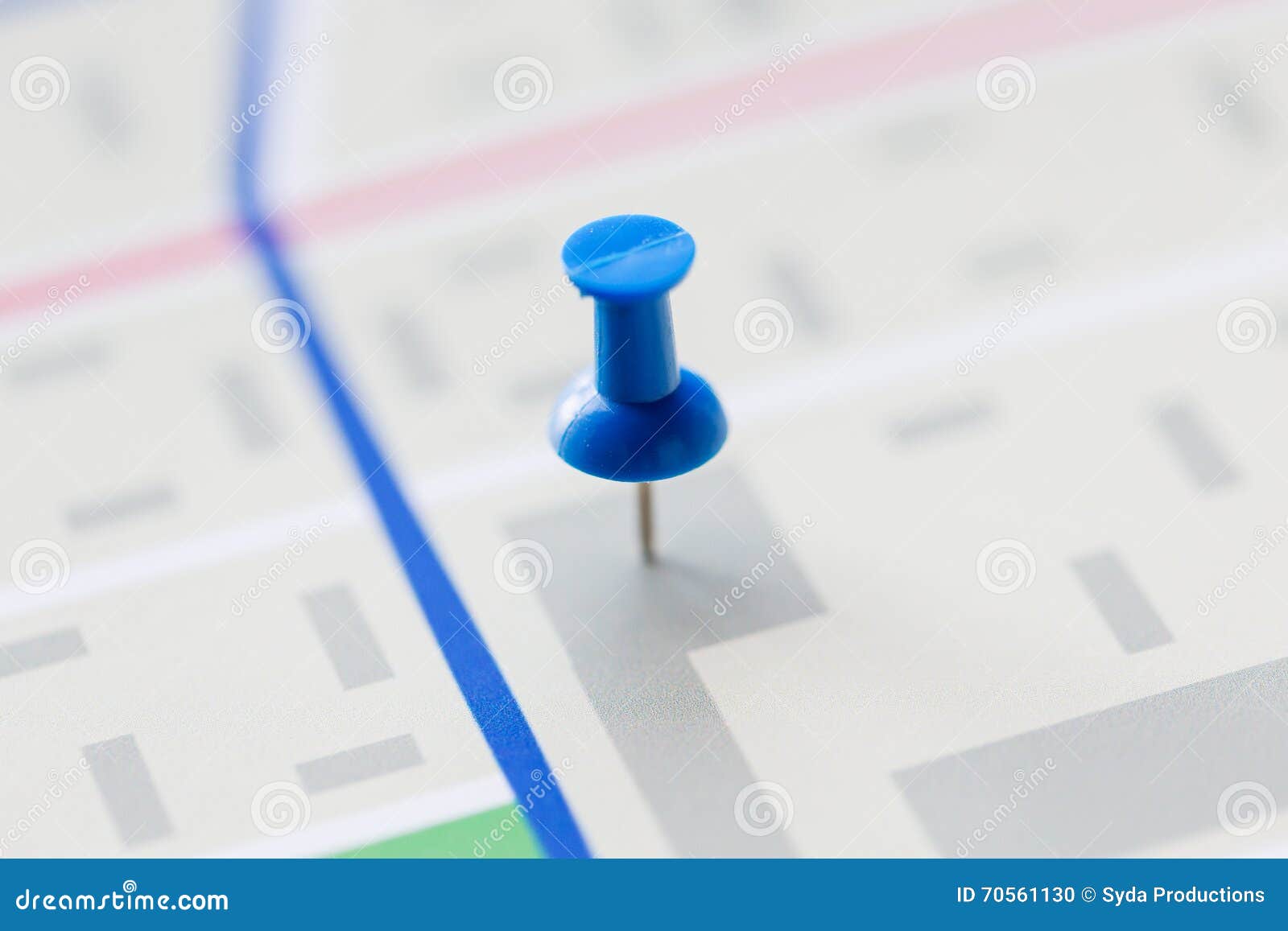 Close Up of Map or City Plan with Pin Stock Photo - Image of guide ...