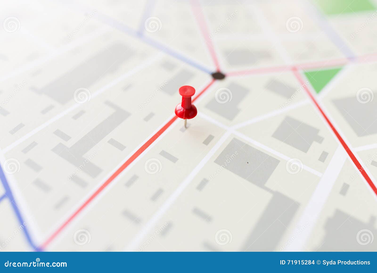Close Up of Map or City Plan with Pin Stock Photo - Image of object ...