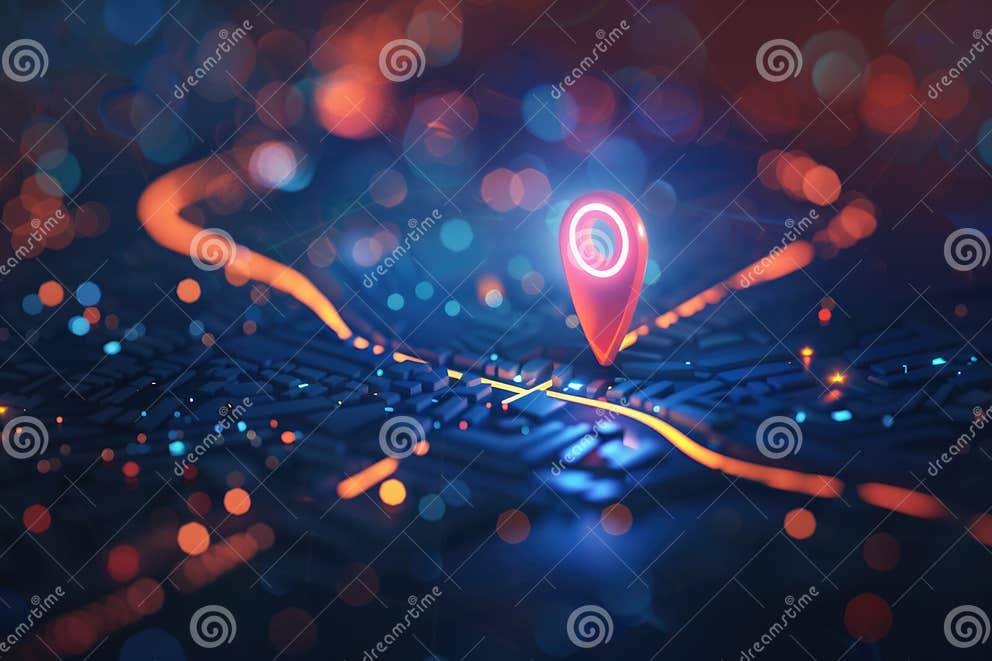 Close-up of a Map Marker on a Computer Keyboard. Suitable for ...