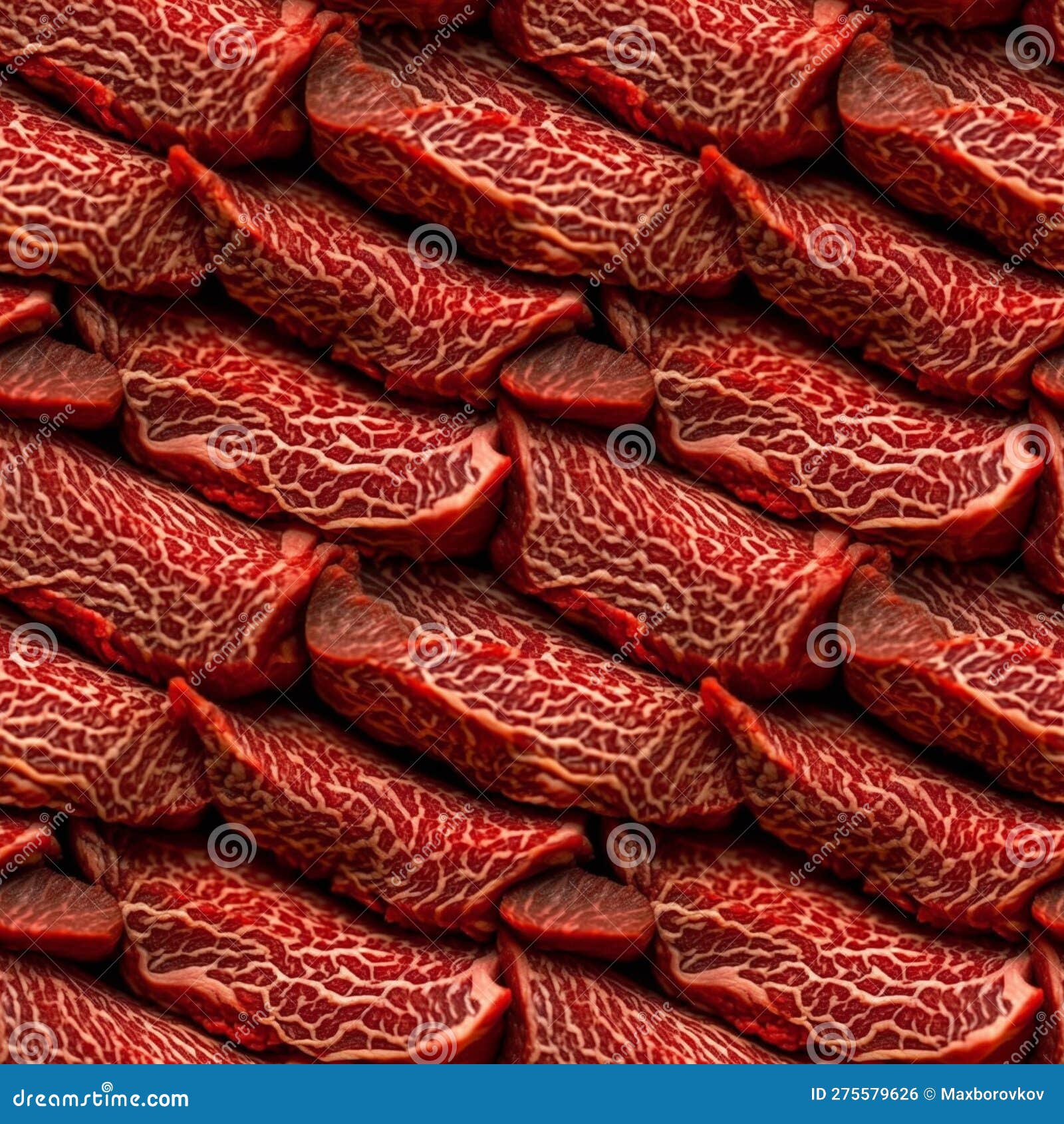 Close Up Marbled Raw Red Meat Steaks. AI Generative Illustration Stock ...