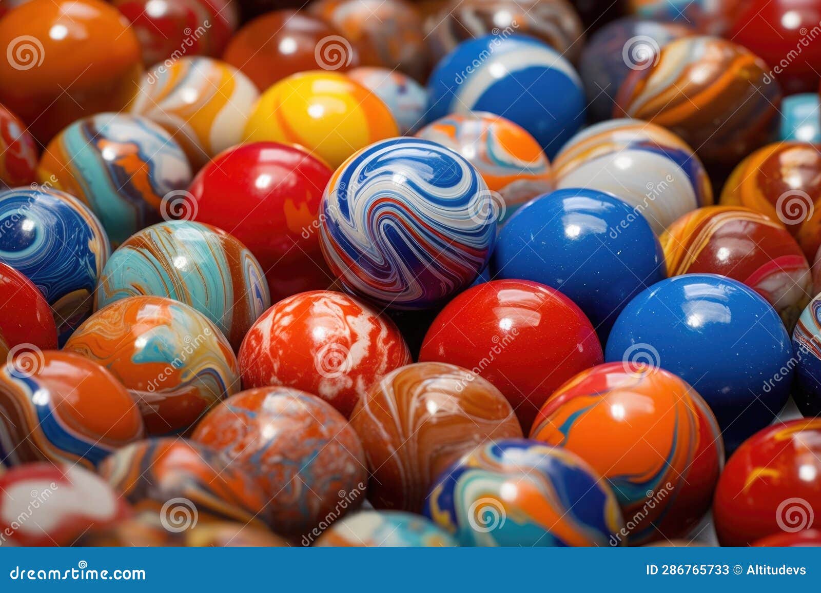 Close-up of Marbles with Vibrant Swirl Patterns Stock Illustration ...