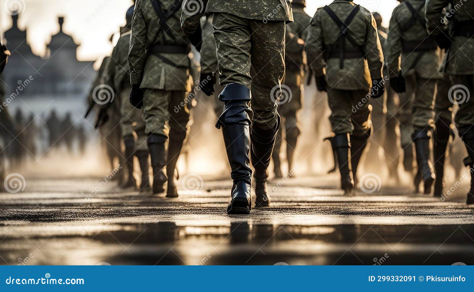 Close-up of a Marching Army of Men in Uniform and Boots Stock ...