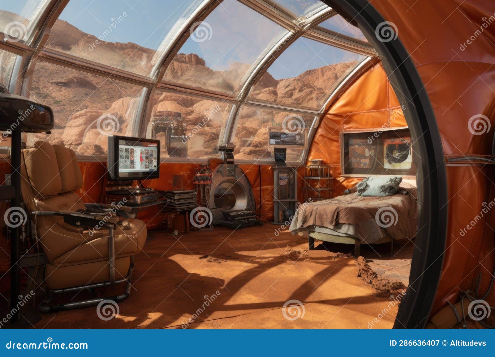Close-up of Mars Simulation Habitat Exterior Stock Illustration ...