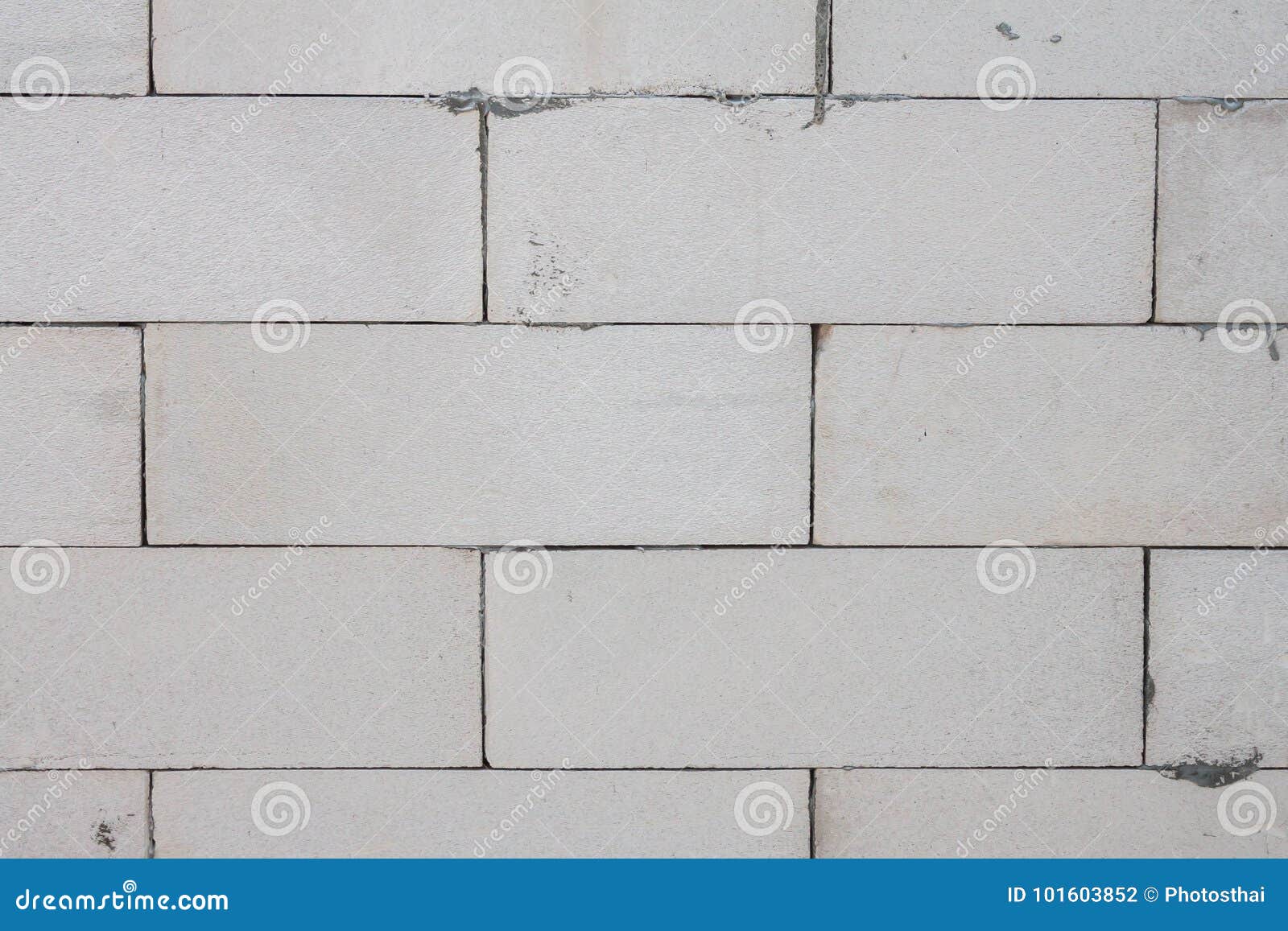 Masonry White Brick Wall of Construction. Stock Photo - Image of ...