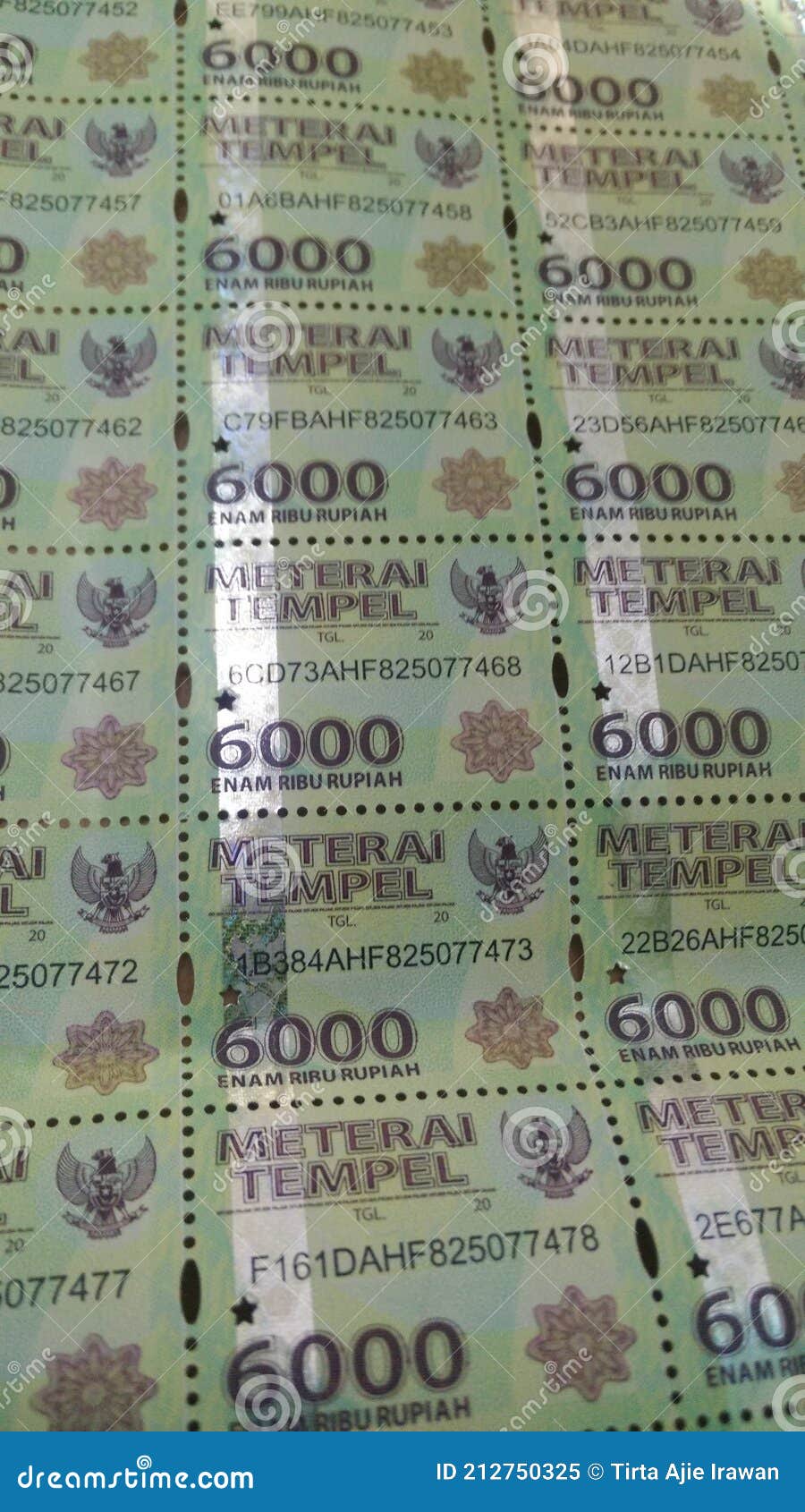 Bekasi, West Java, Indonesia : Close Up of Materai Tempel or Stamp of ...
