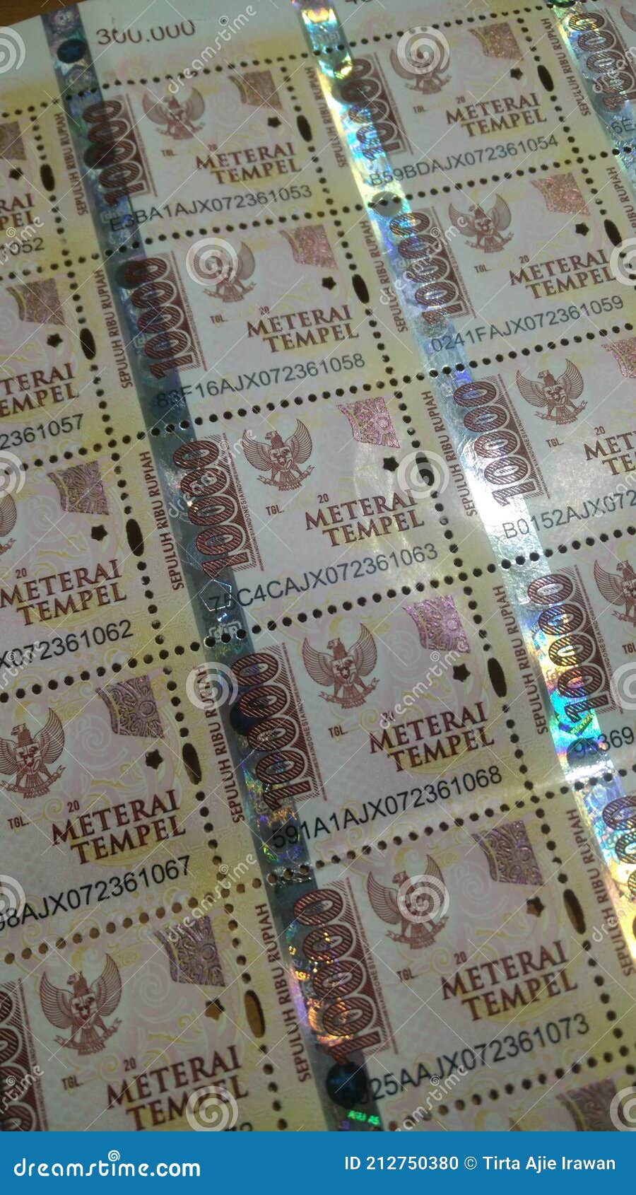 Bekasi, West Java, Indonesia : Close Up of Materai Tempel or Stamp of ...