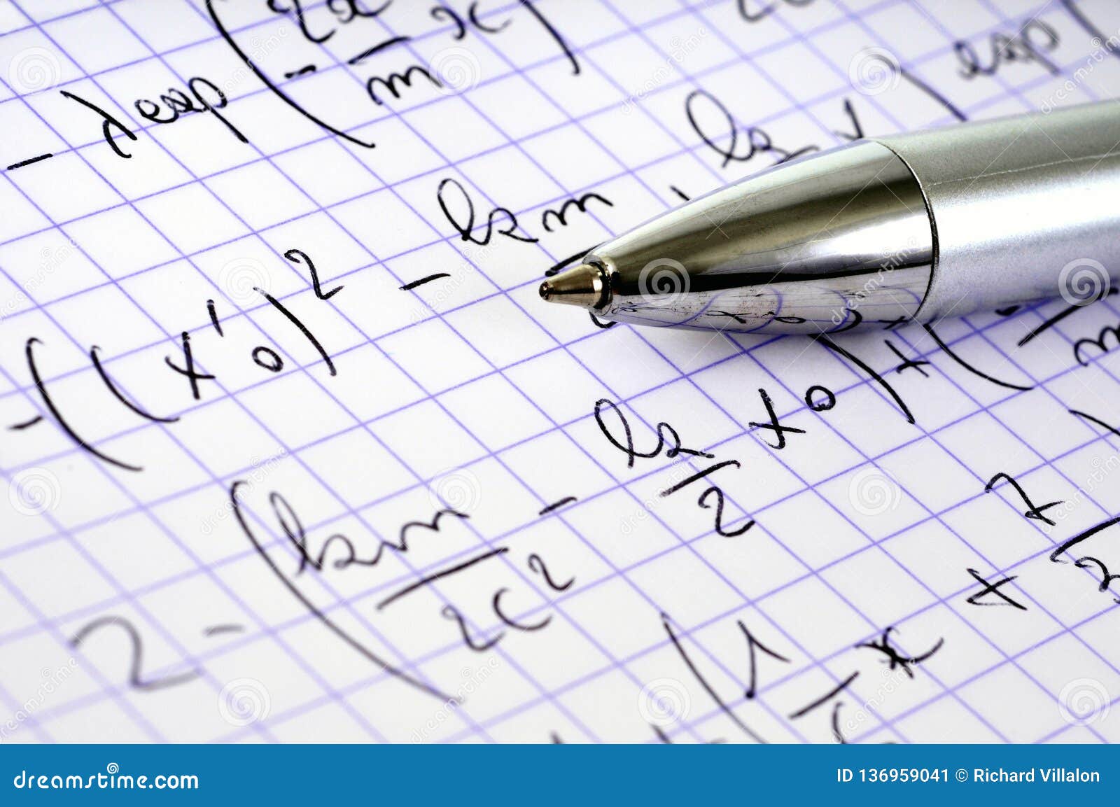 Close Up on a Math Exercise and a Pen Stock Image - Image of notebook ...