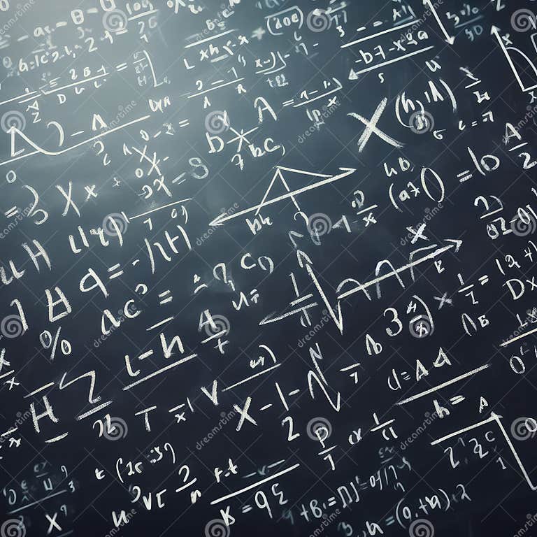 Close Up of Math Formulas on a Blackboard Stock Illustration ...