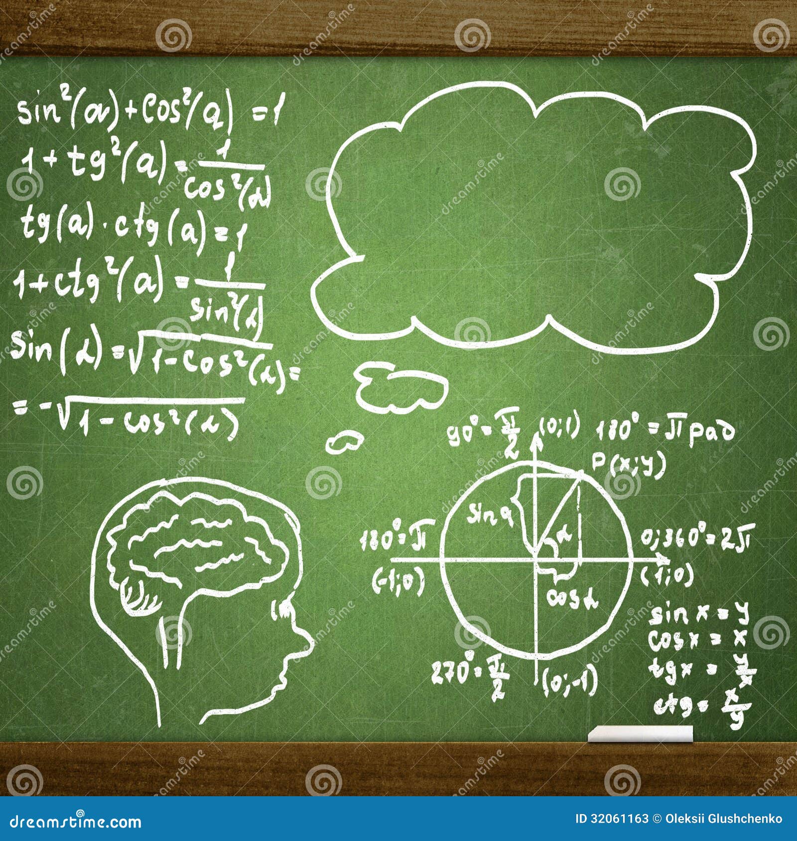 Close Up of Math Formulas on a Blackboard Stock Illustration ...