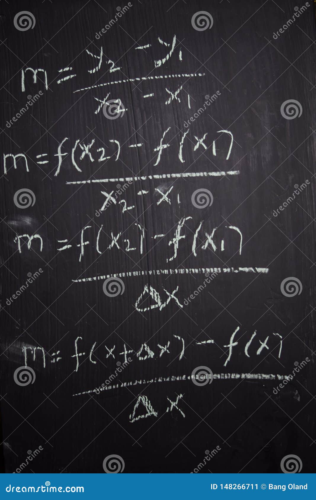 Close Up Math Formulas Written on a Blackboard. Education Concept Stock ...