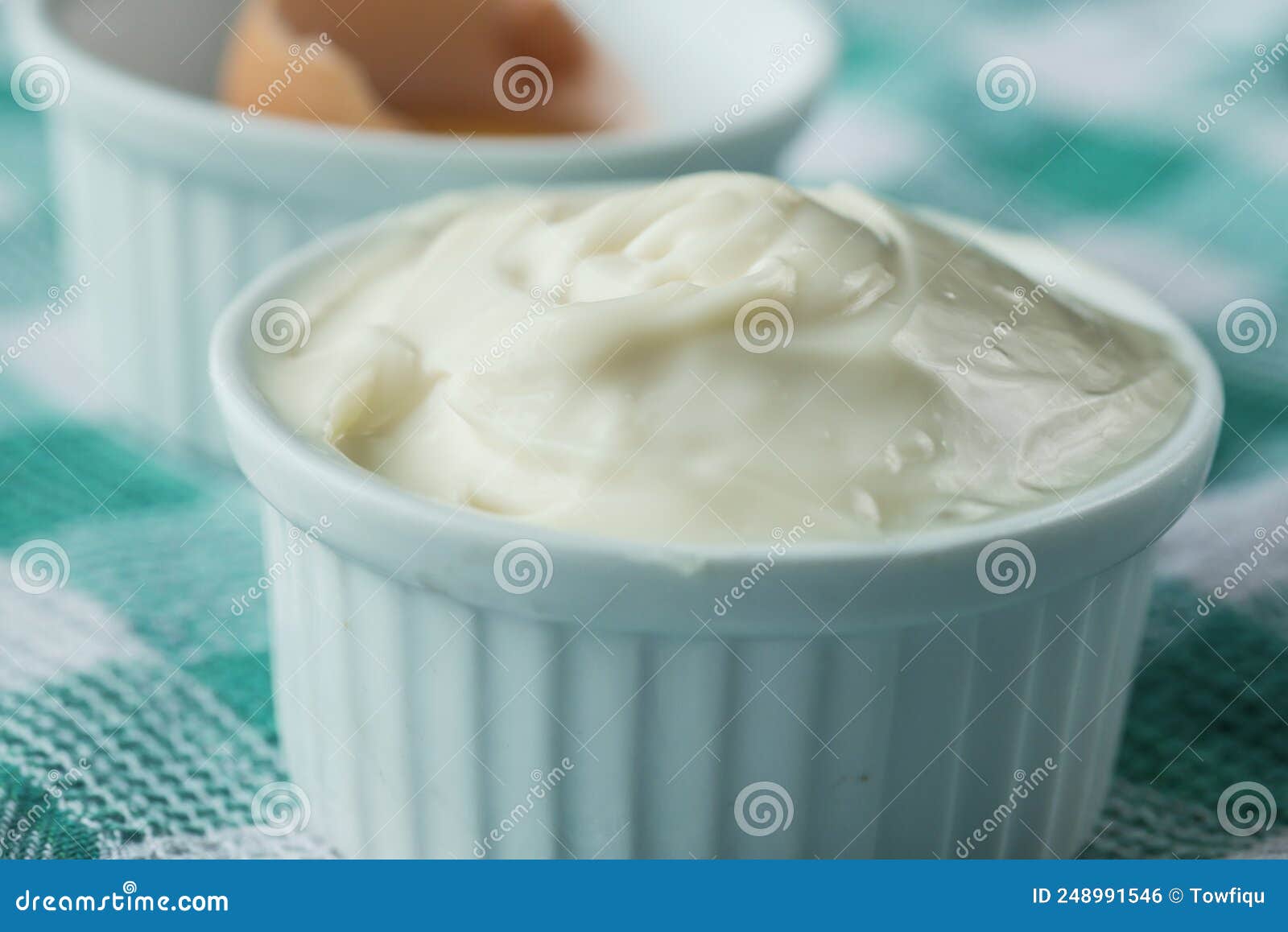 Close Up of Mayonnaise in Container on Table . Stock Photo - Image of ...