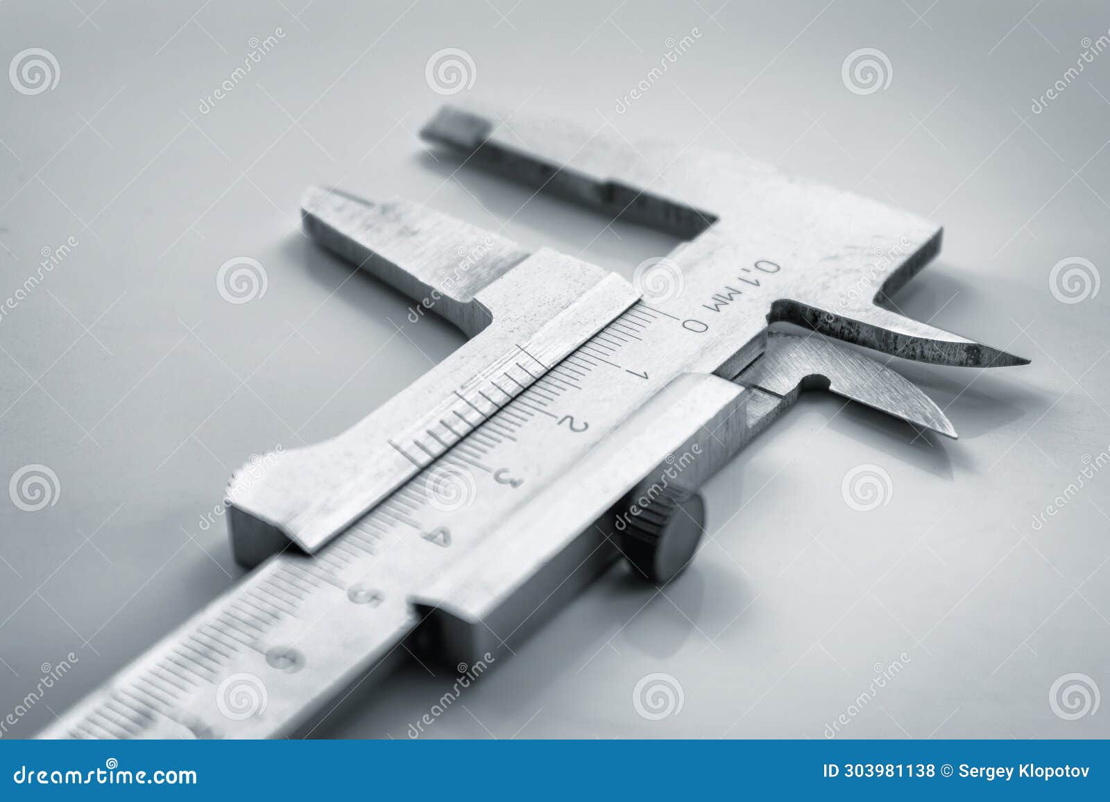 Close-up of a Mechanical Caliper on a Light Background Stock Photo ...