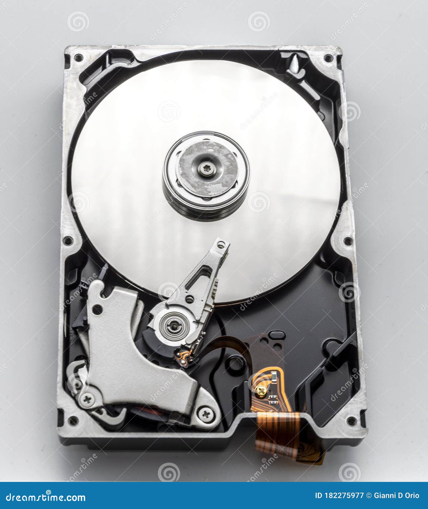 Close-up of Mechanical Hard Disk Disassembled Stock Image - Image of ...