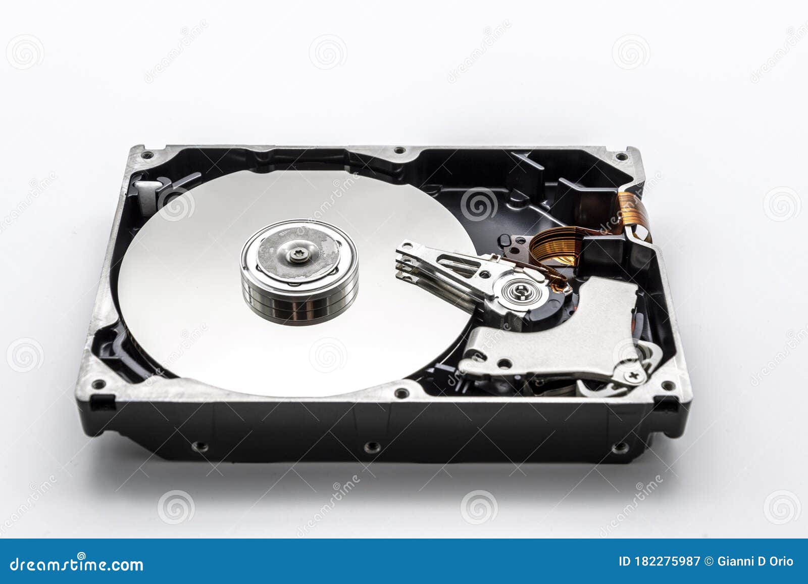 Close-up of Mechanical Hard Disk Disassembled Stock Image - Image of ...