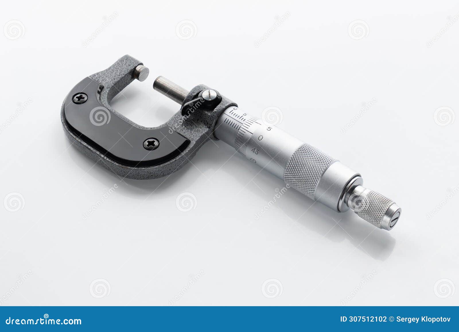 Close-up of a Mechanical Micrometer on a Light Background Stock Photo ...