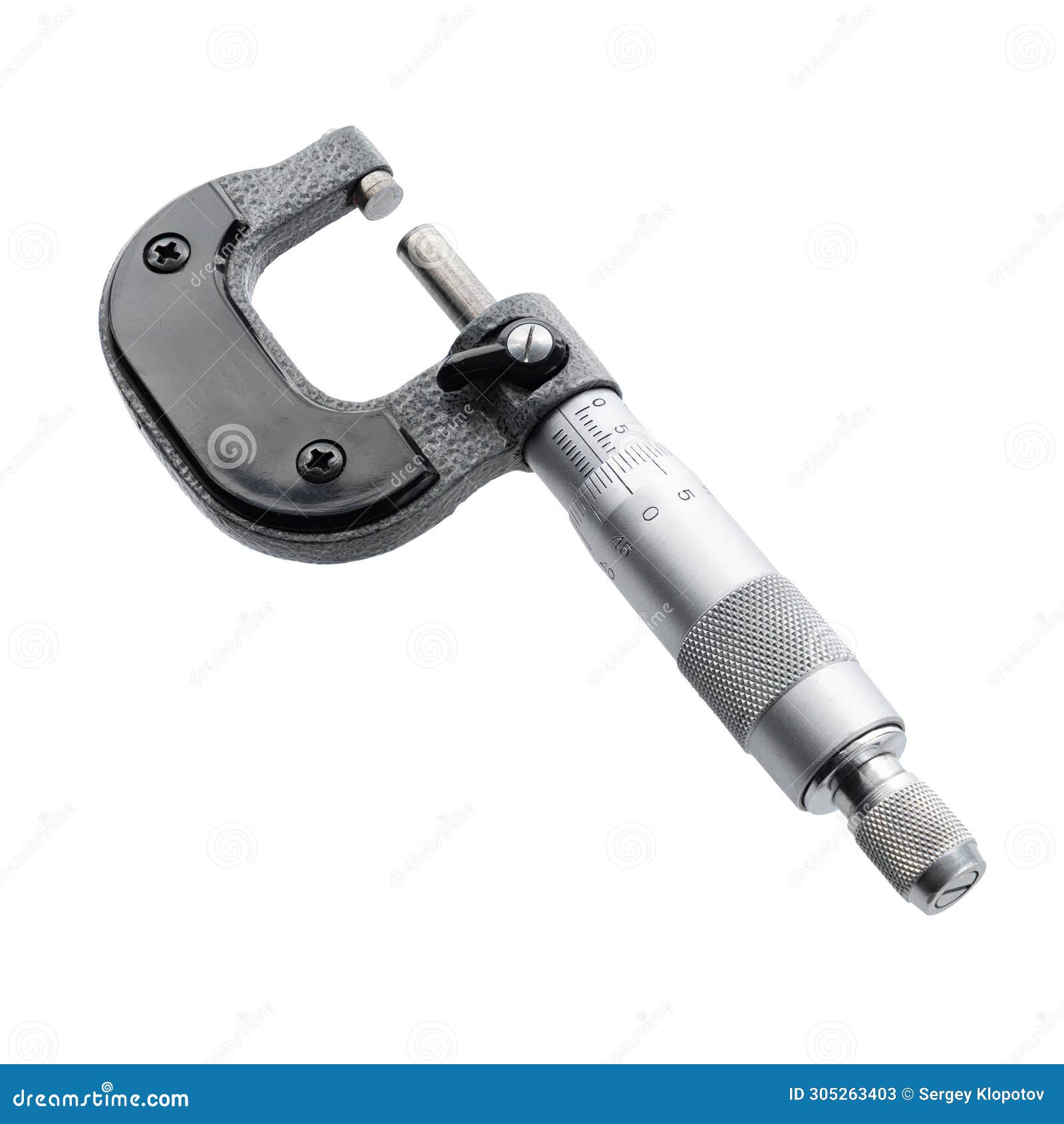 Close-up of a Mechanical Micrometer on a Light Background. Vintage ...