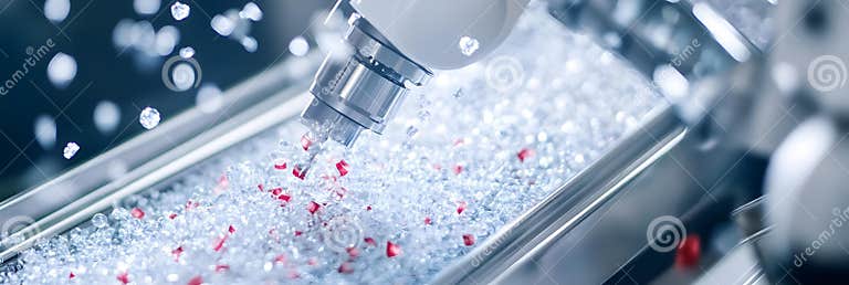 Close-up of Mechanical Process with Metallic Particles Stock ...