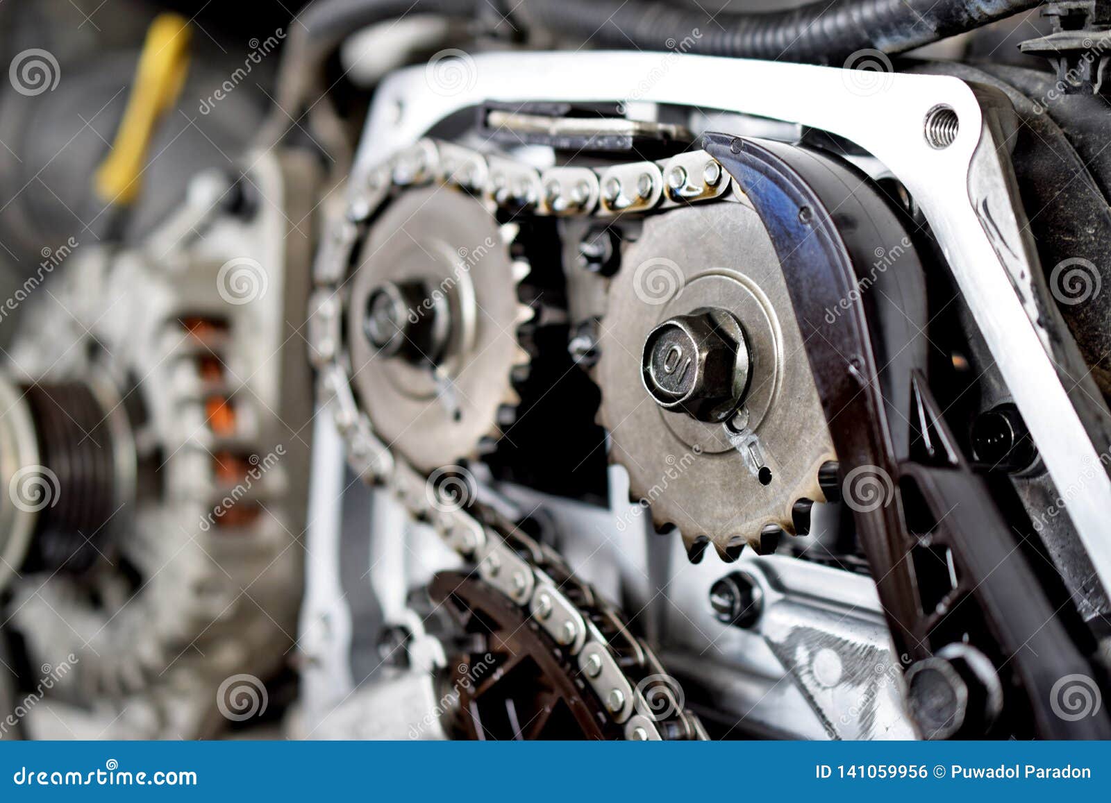 Mechanics of a car engine stock photo. Image of concept - 141059956