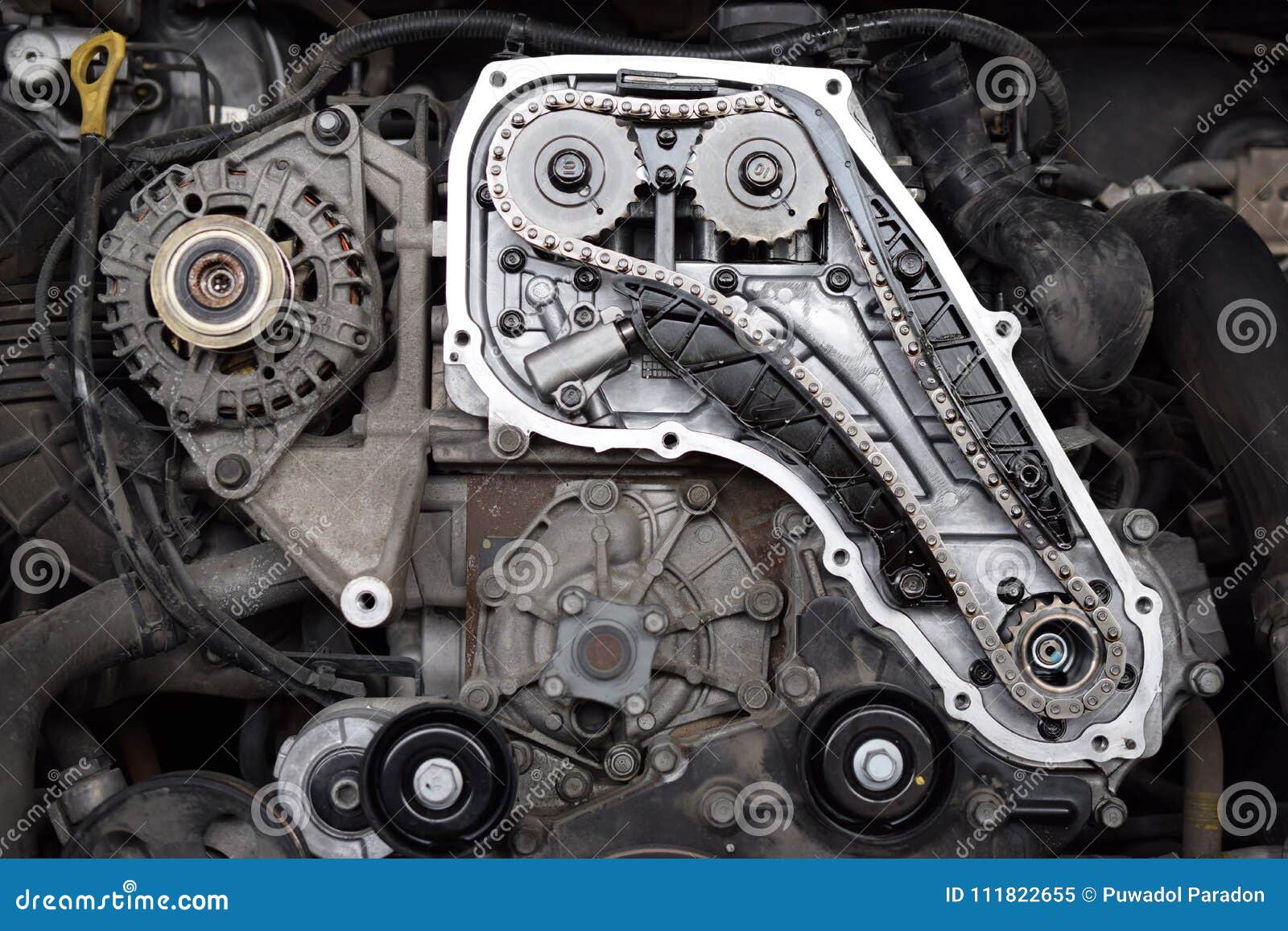 Close Up of the Mechanics of a Car Engine. Stock Image - Image of ...