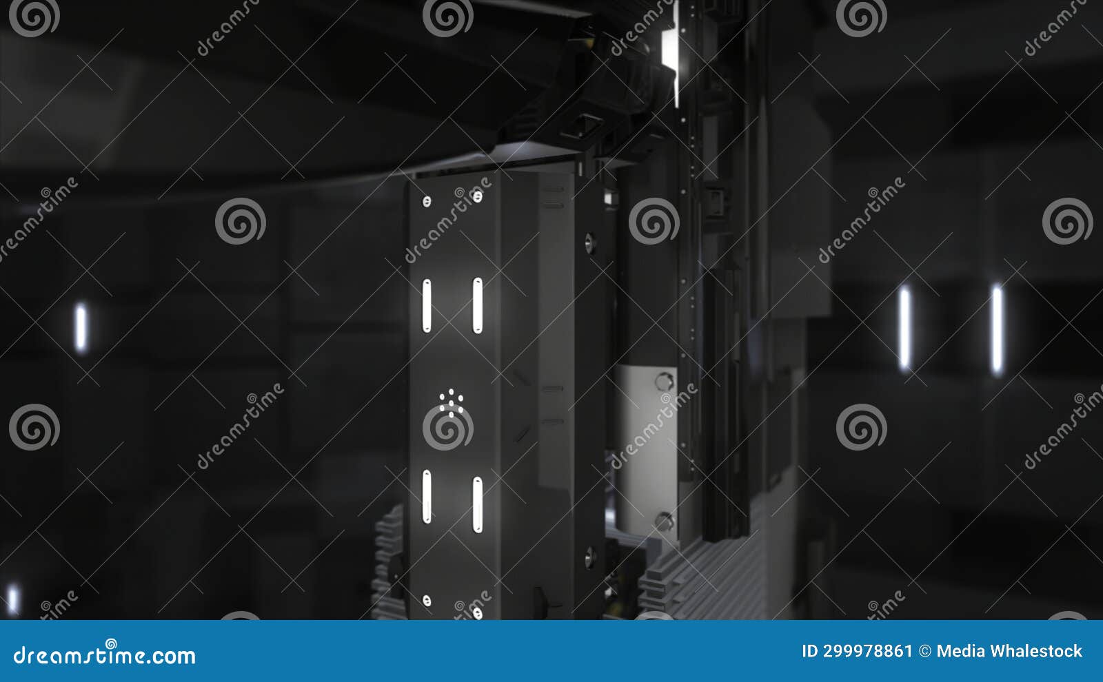 Close Up of Mechanism with Opening Technical Flaps, View Inside of ...