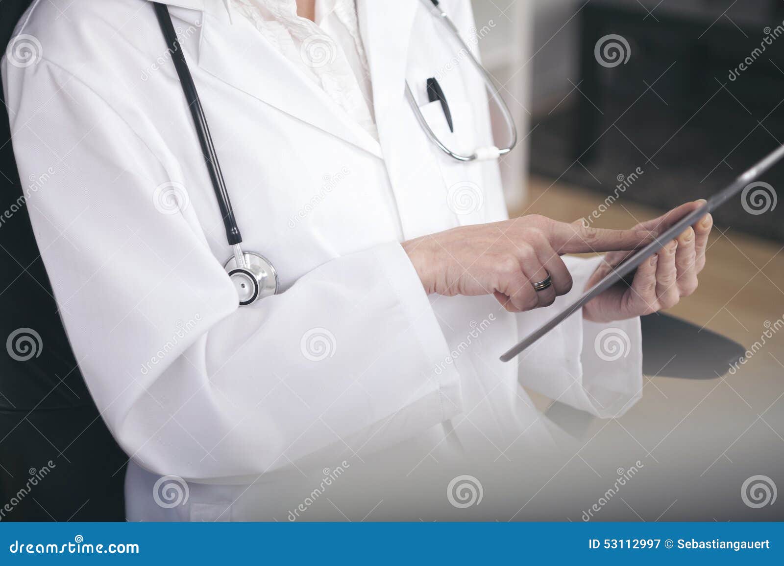 Close Up Medical Doctor Using Tablet Computer Stock Image - Image of ...