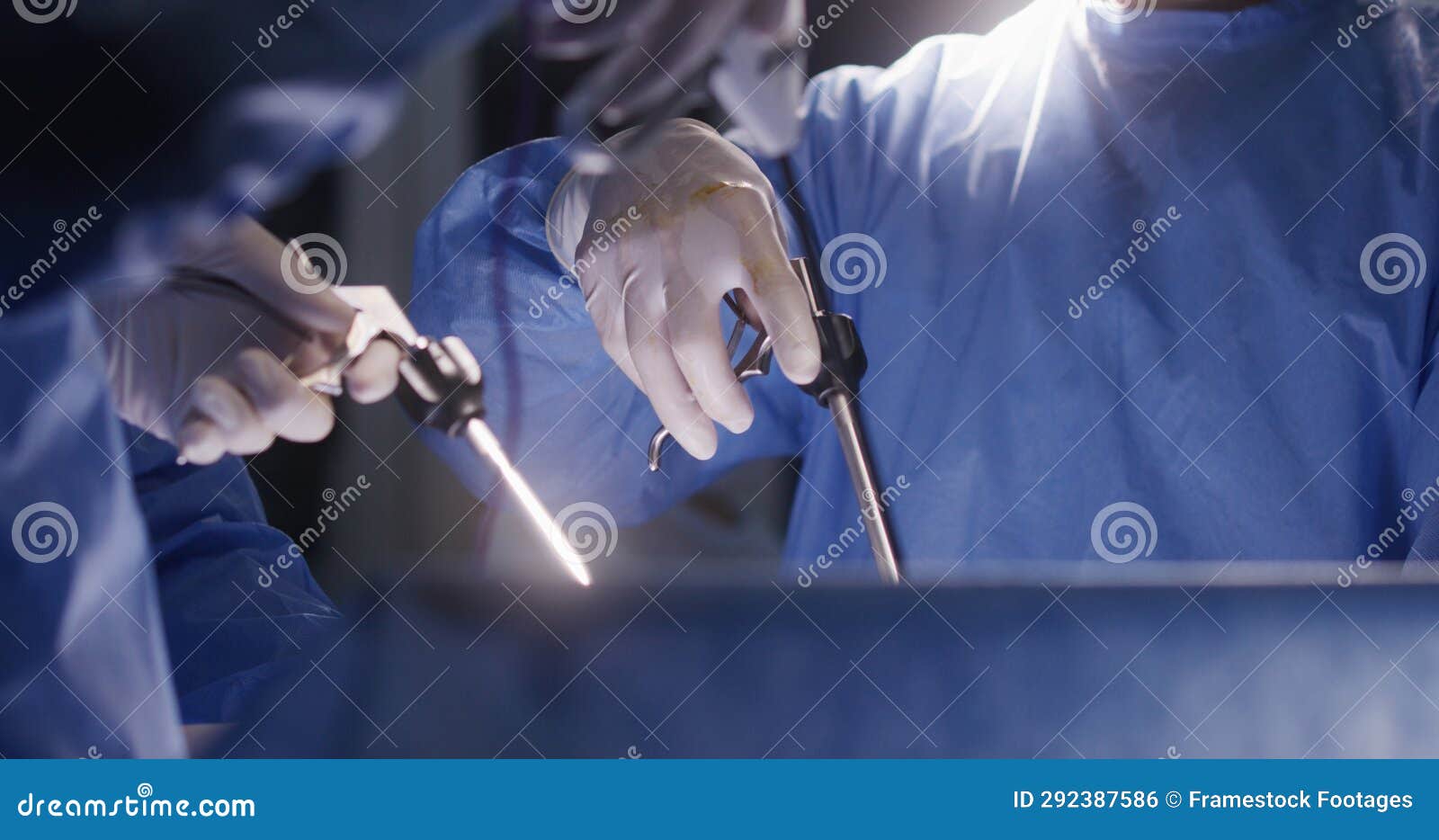 Close Up of Medics Using Laparoscopy Instruments during Surgery Stock ...