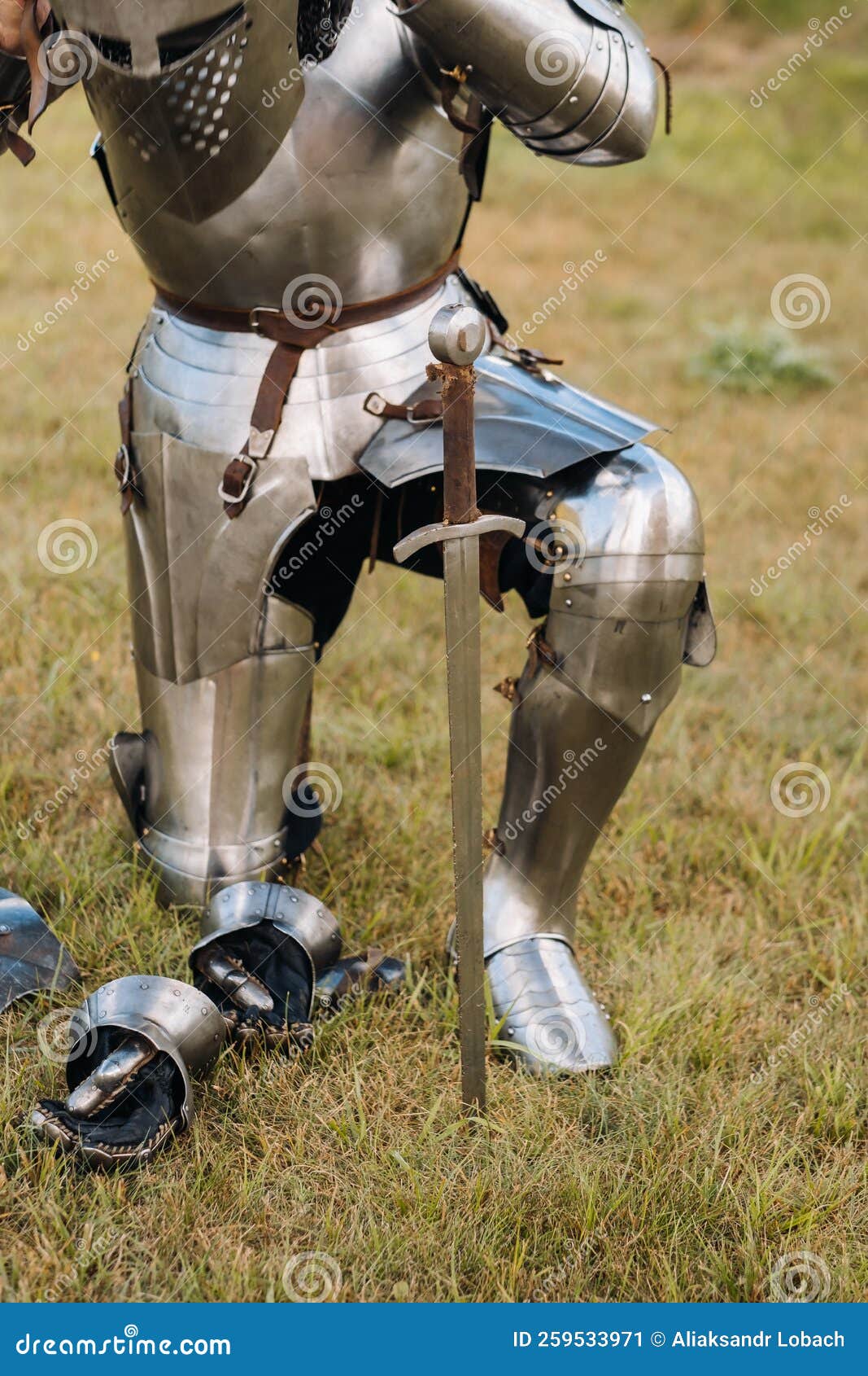 Close-up of a Medieval Knight in Armor Preparing for Battle Editorial ...