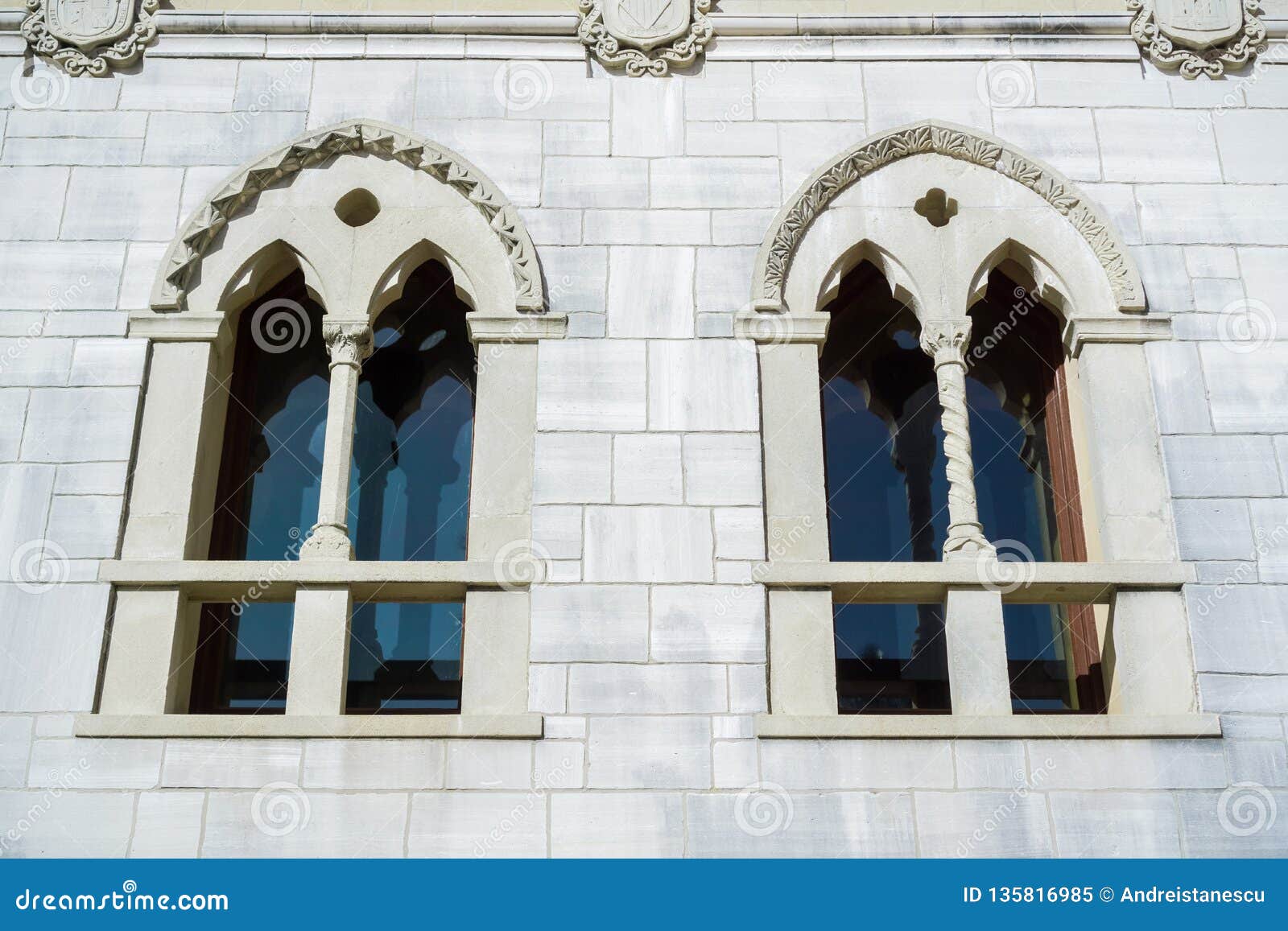 Close Up of Medieval Looking Windows Stock Image - Image of design ...