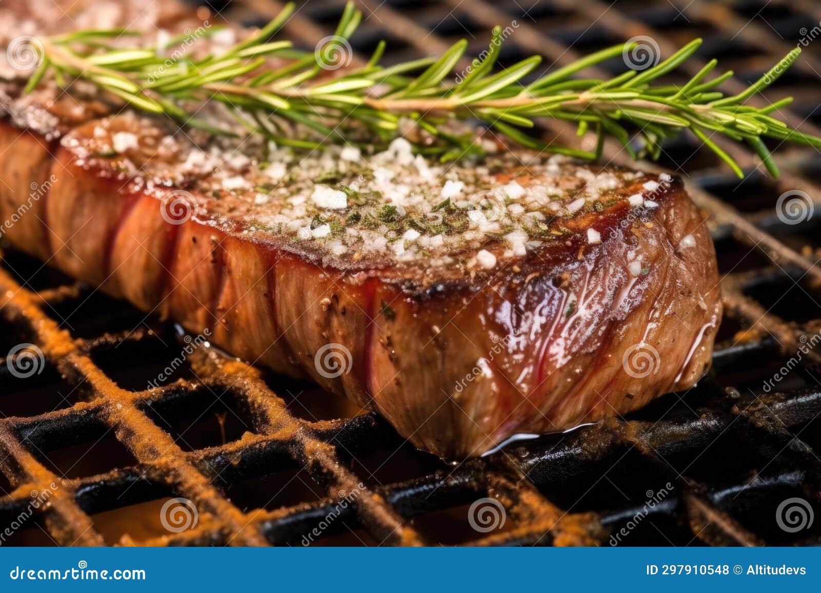 Close-up of a Medium-rare Steak with Grill Marks Stock Photo - Image of ...