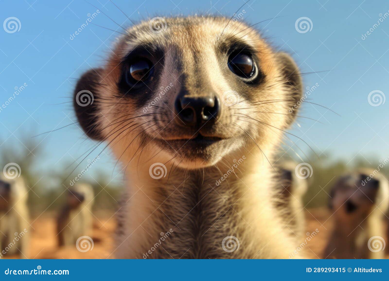 Close-up of a Meerkats Face with Focused Eyes Stock Image - Image of ...
