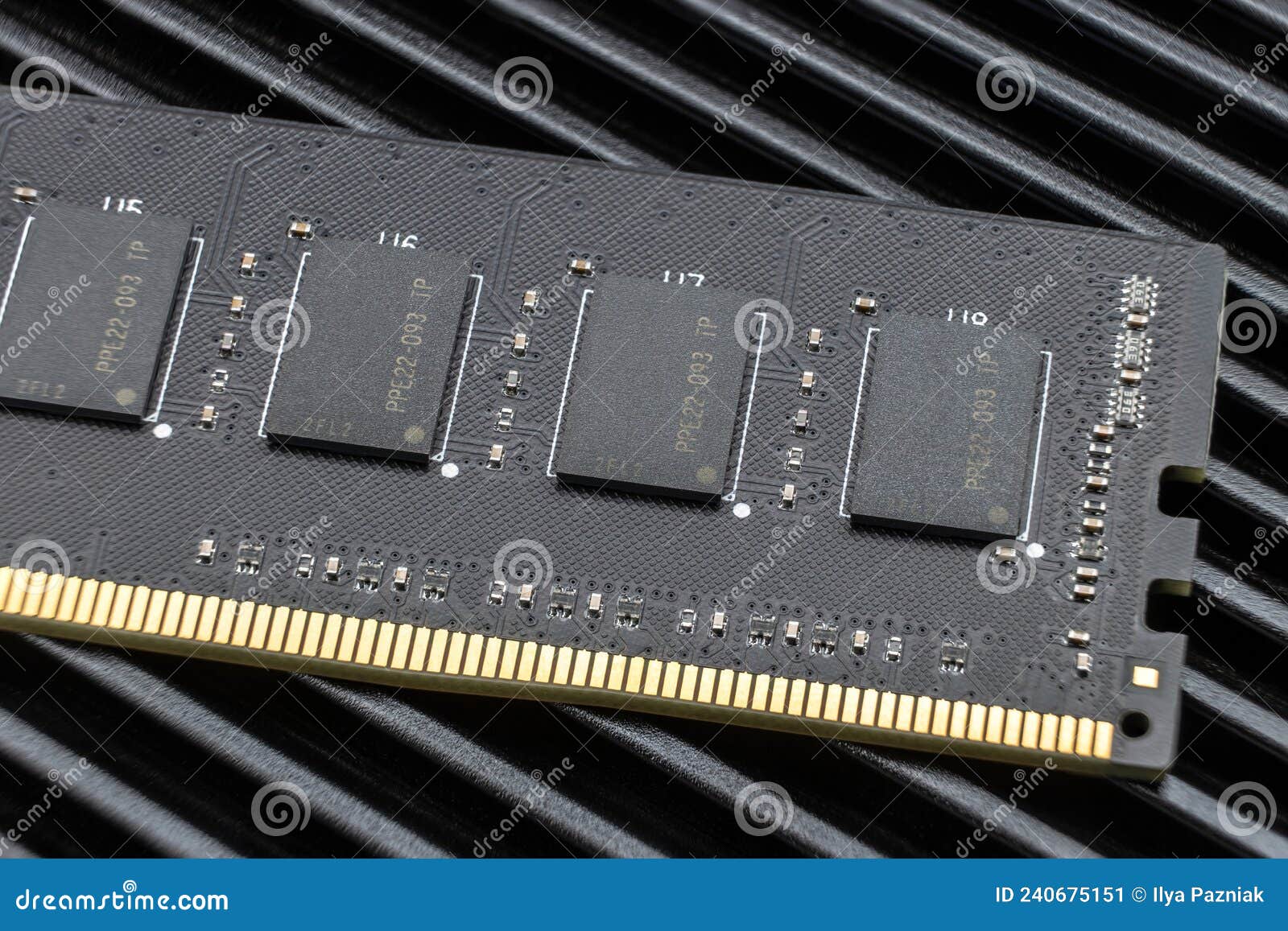 Close-up of Memory Microchips on a DDR Module Stock Image - Image of ...