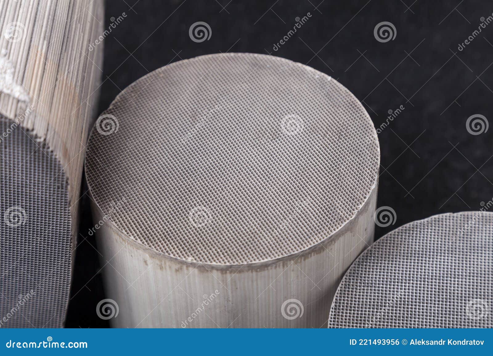 Close-up on a Mesh-shaped Ceramic Catalyst Composed of Precious Metals ...