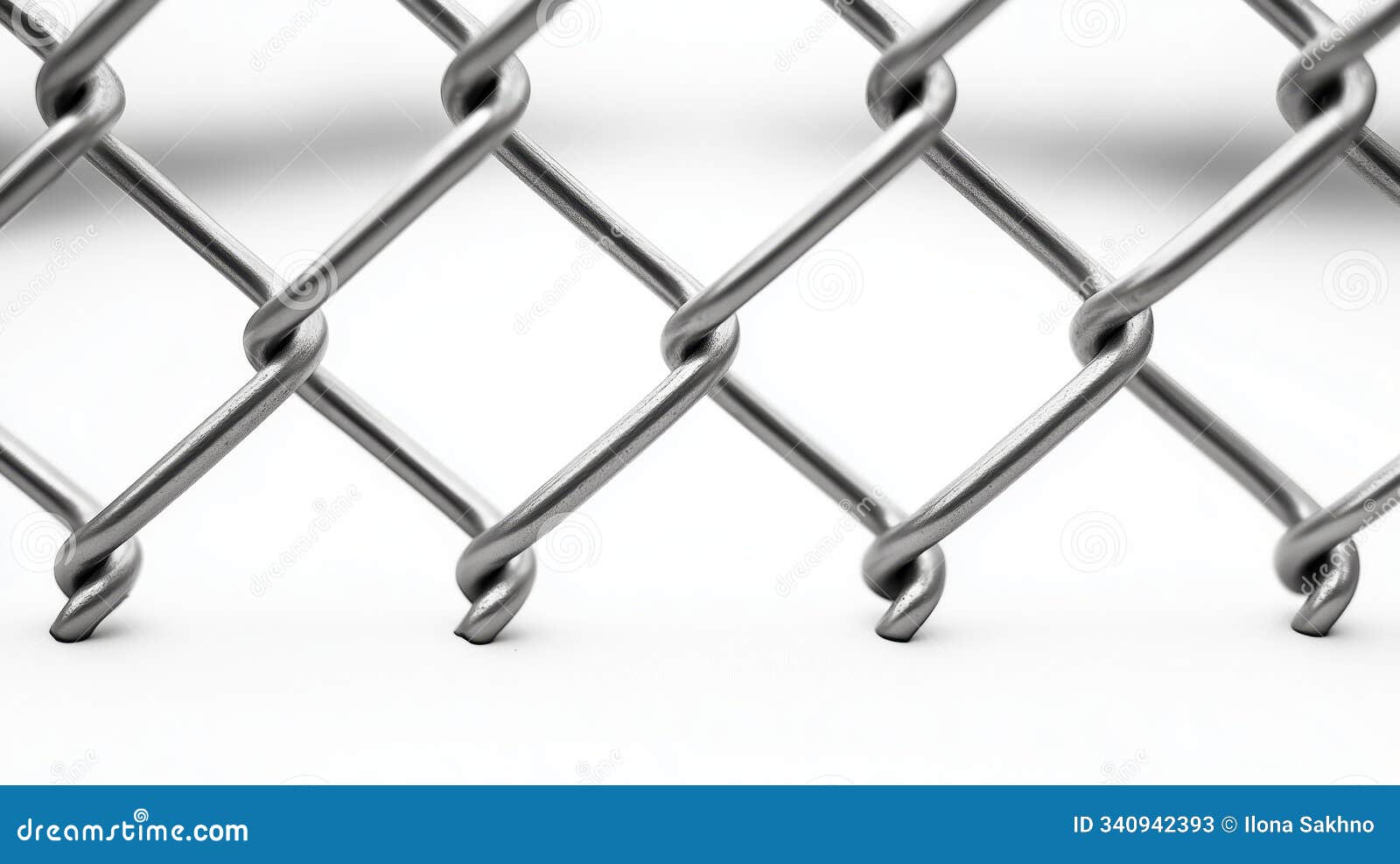 Close-up of a Metal Chain-link Fence on a White Background Stock ...