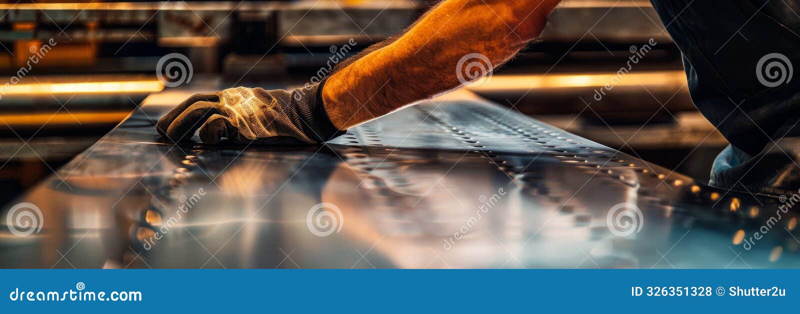 A Closeup of a Metal Fabricator Bending a Sheet of Metal Displaying the ...