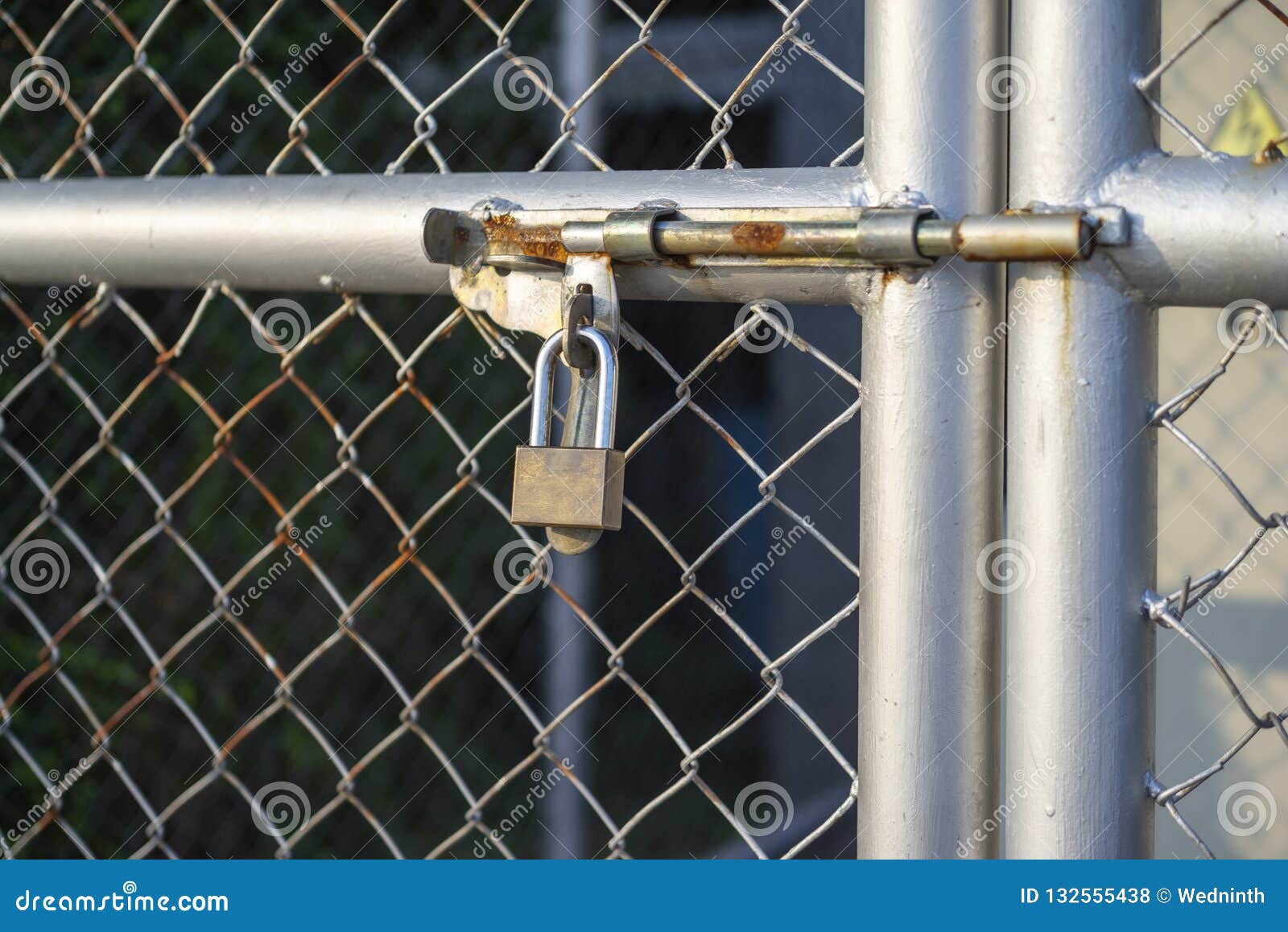 Close Up Metal Lock with Chain Stock Photo - Image of steel, rusty ...