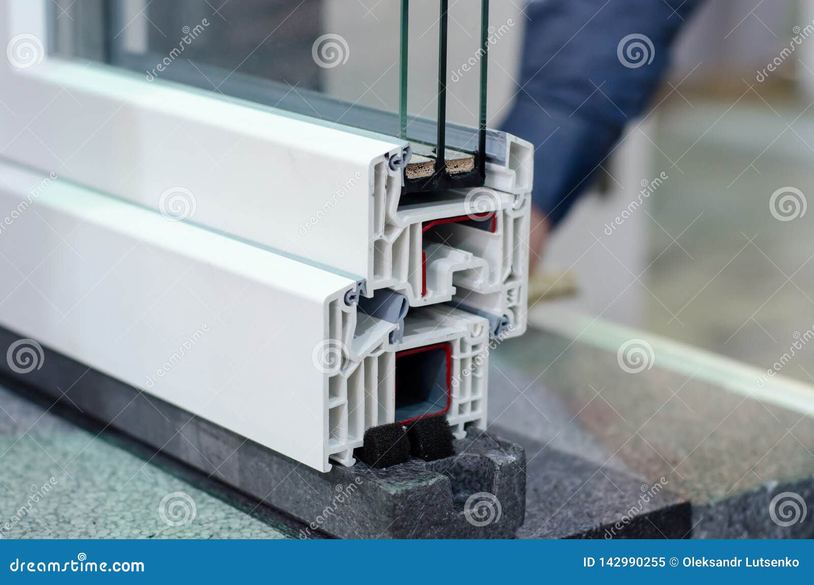 Close-up of Metal Plastic Window Construction Stock Image - Image of ...