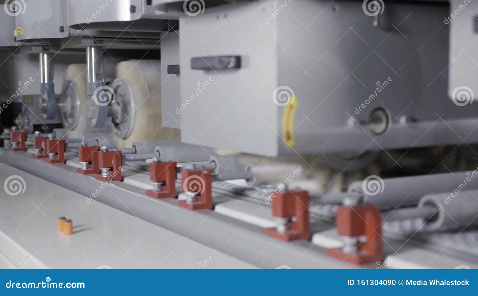 Close Up of Metal Polishing Machine during Working Process, Equipment ...