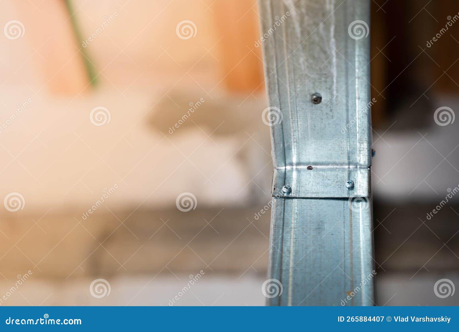 Close-up of a Metal Profile Frame for a Wall. Room Divider Under ...