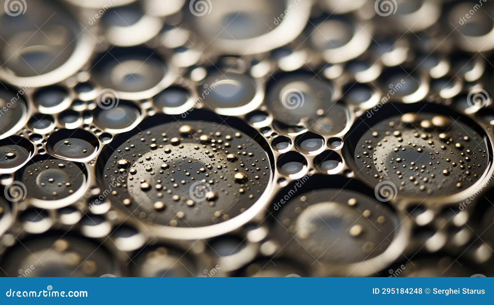 A Close Up of a Metal Surface with Bubbles, AI Stock Illustration ...