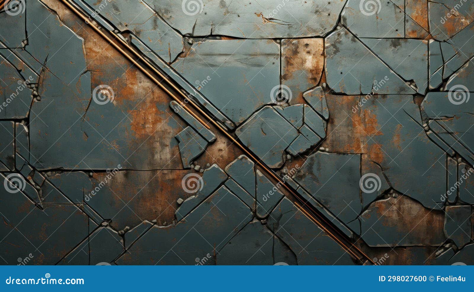 A Close Up of a Metal Surface with Peeling Paint Stock Illustration ...