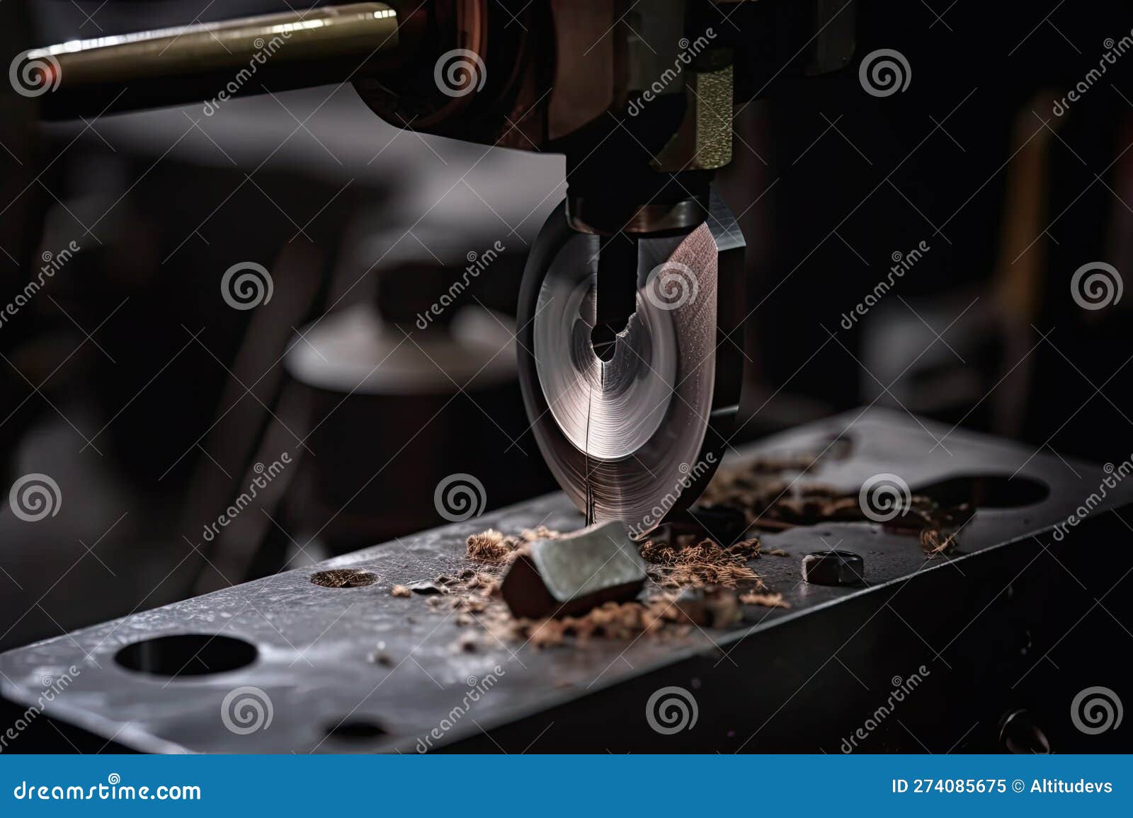 Close-up of a Metalworking Tool in the Process of Shaping a Piece of ...