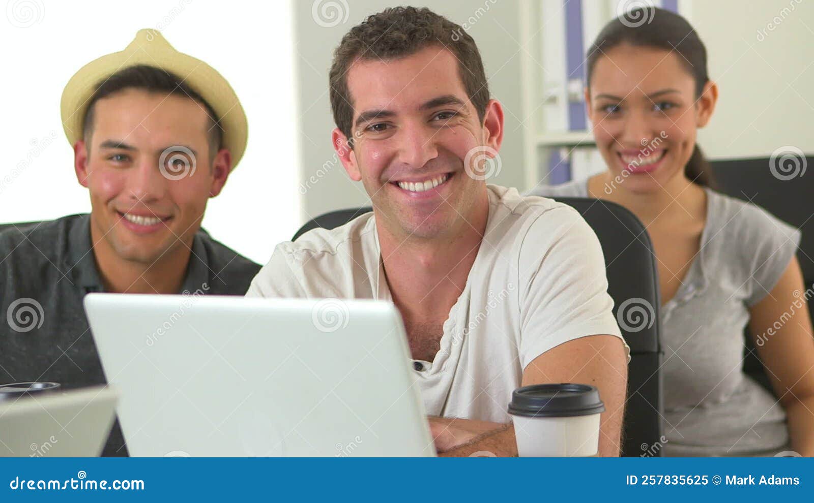Close Up of Mexican and Caucasian Office Workers at Laptop Stock Video ...