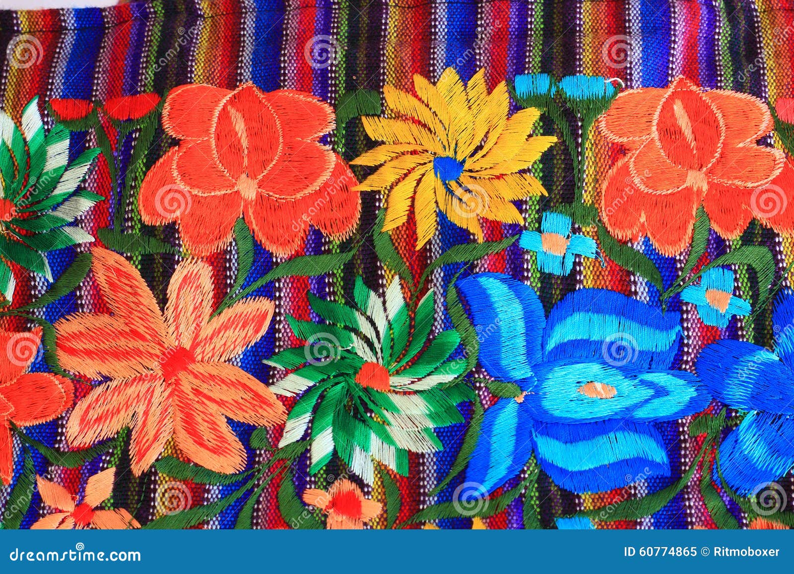 Close Up of Mexican Embroidery Design Stock Image - Image of ...