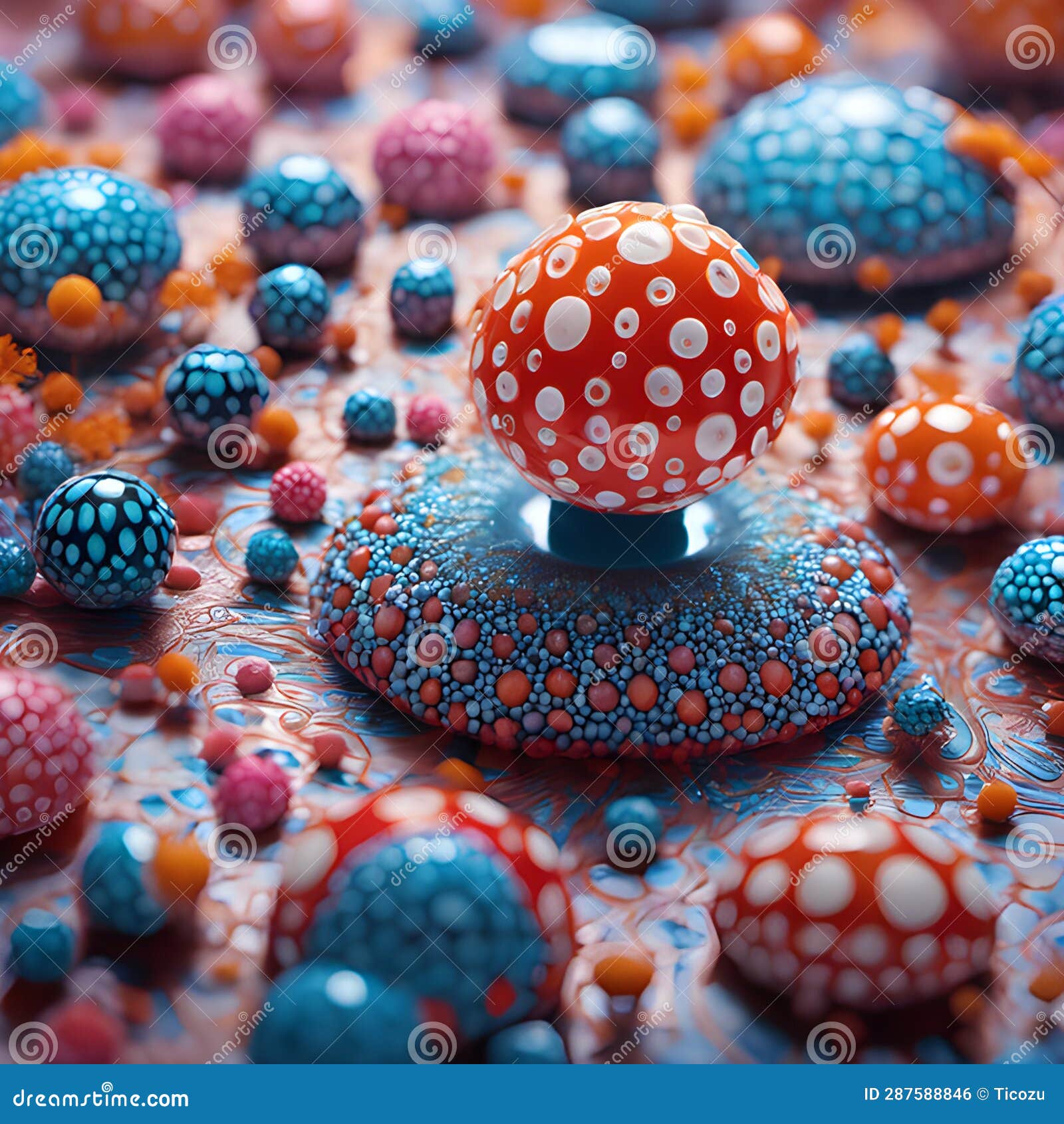 Close Up Micro Balls Digital Art Animation Stock Illustration ...