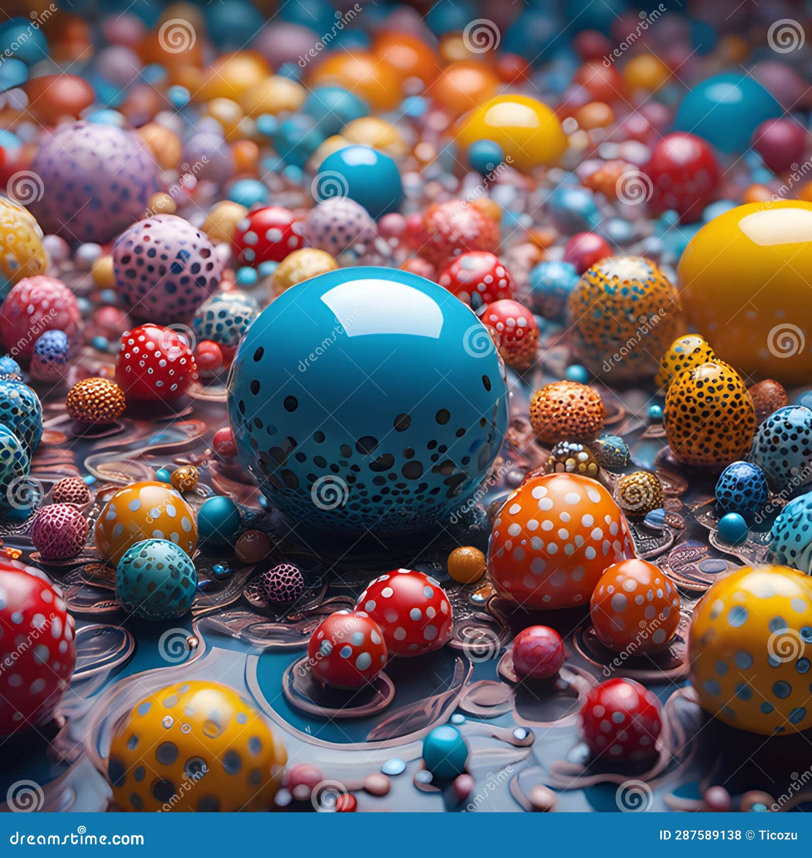 Close Up Micro Balls Digital Art Stock Illustration - Illustration of ...