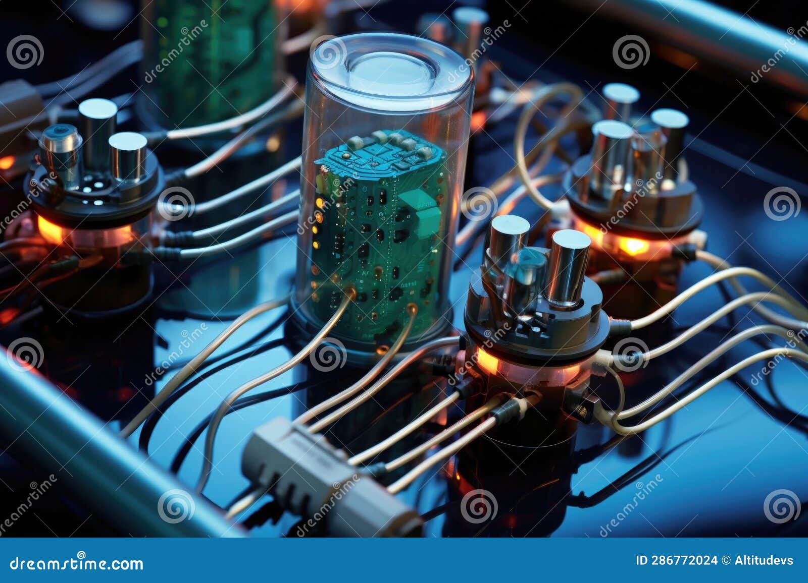 Close-up of Microbial Fuel Cell Components and Electrodes Stock ...