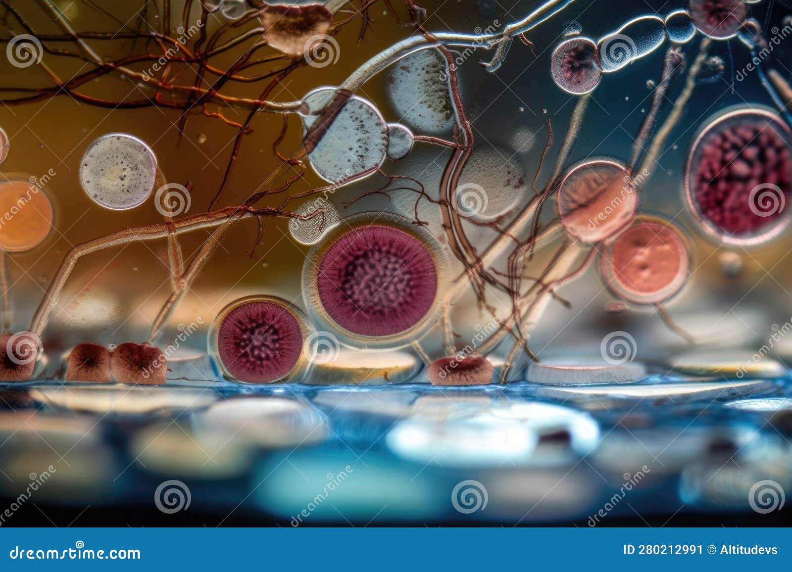Close-up of Microorganisms or Cells on Microscope Slide Stock ...