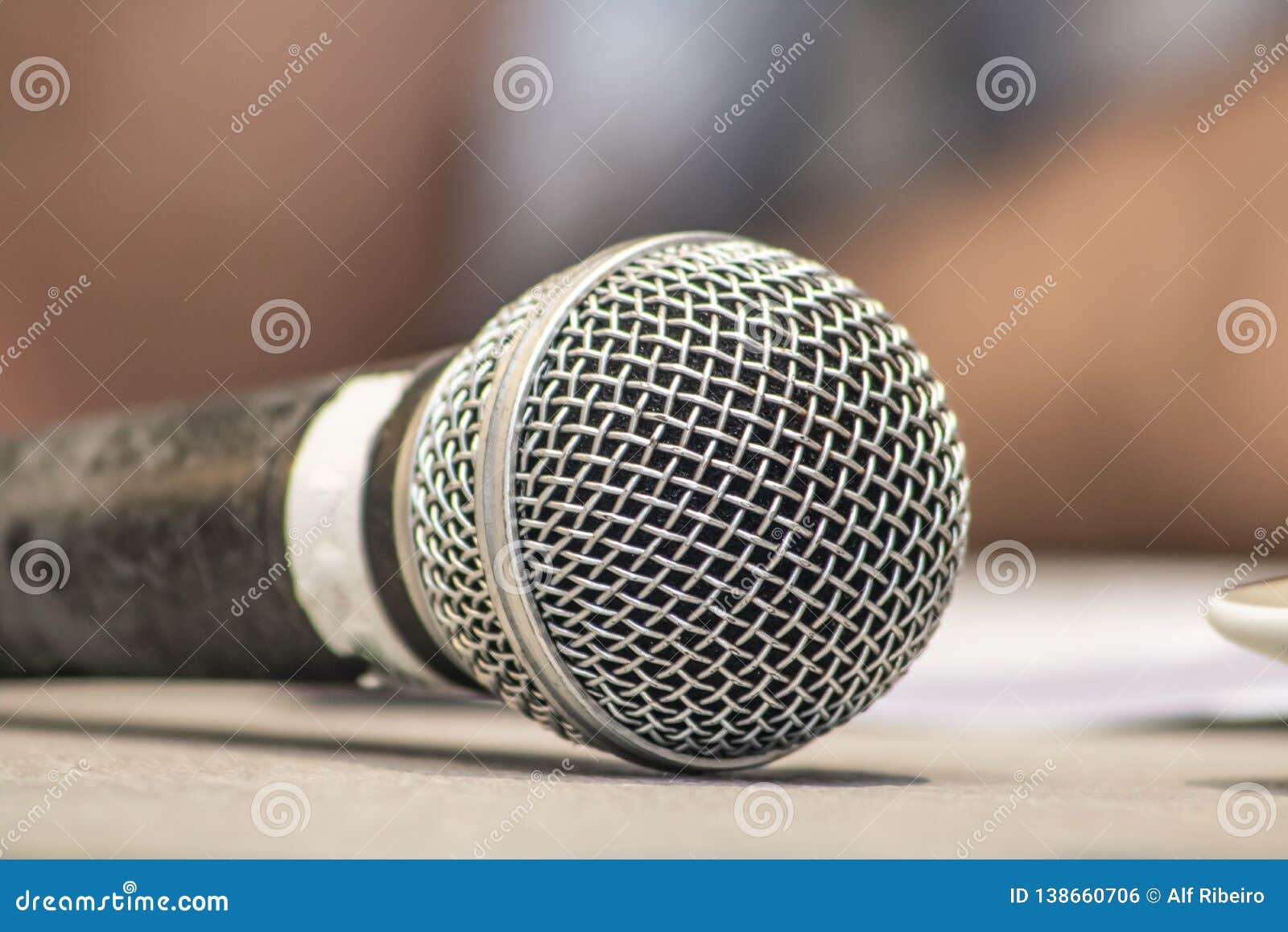 Close up of microphone stock photo. Image of occupation - 138660706