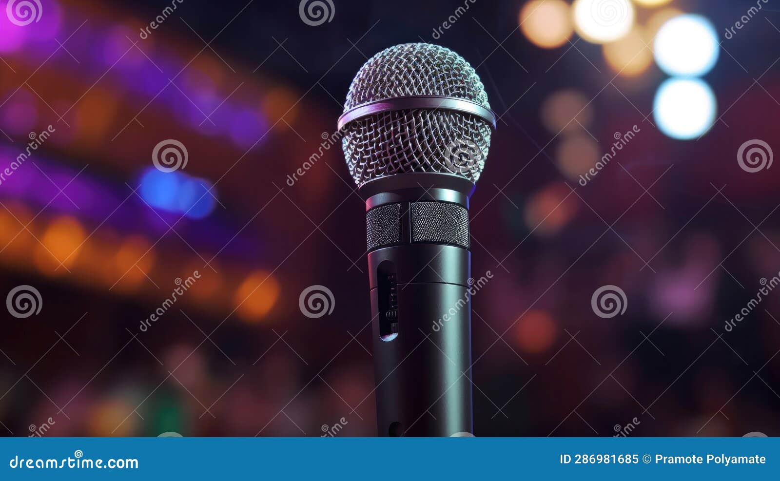 Close Up of Microphone in Concert Hall or Conference Room. Microphone ...