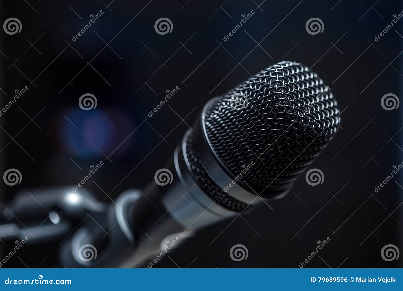Close-up of Microphone in Conference Room or Concert Hall Stock Photo ...